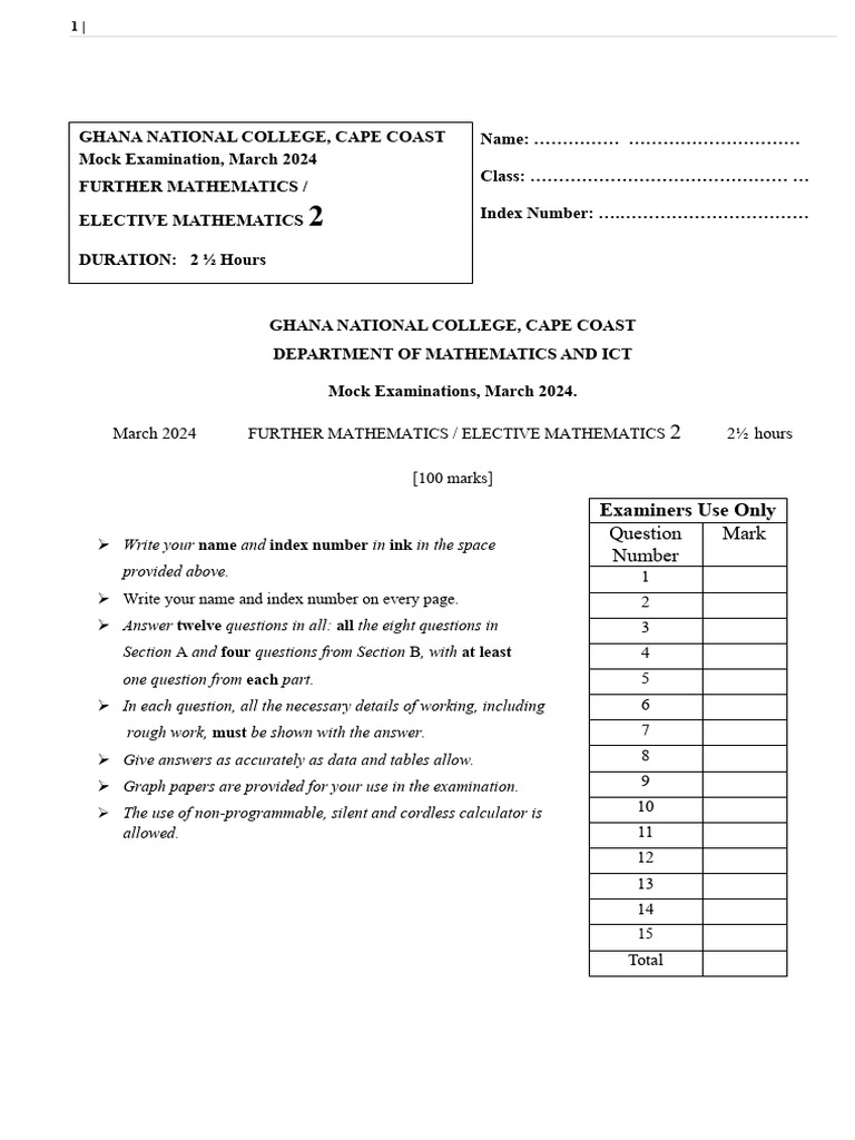 GNC_mock-E-maths-Paper2.2024-1 | PDF | Circle | Force
