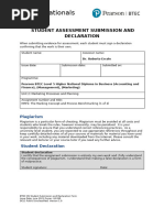 BTEC Learner Assessment Submission and Declaration | PDF