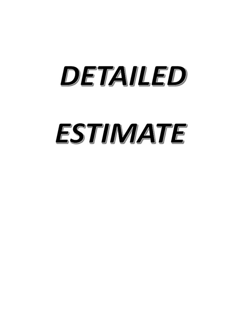 6_COVER DETAILED ESTIMATE | PDF