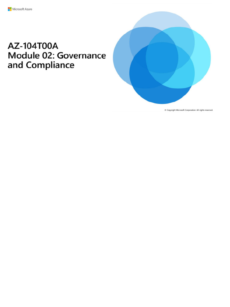 AZ-104T00A Module 02 Governance and Compliance | PDF