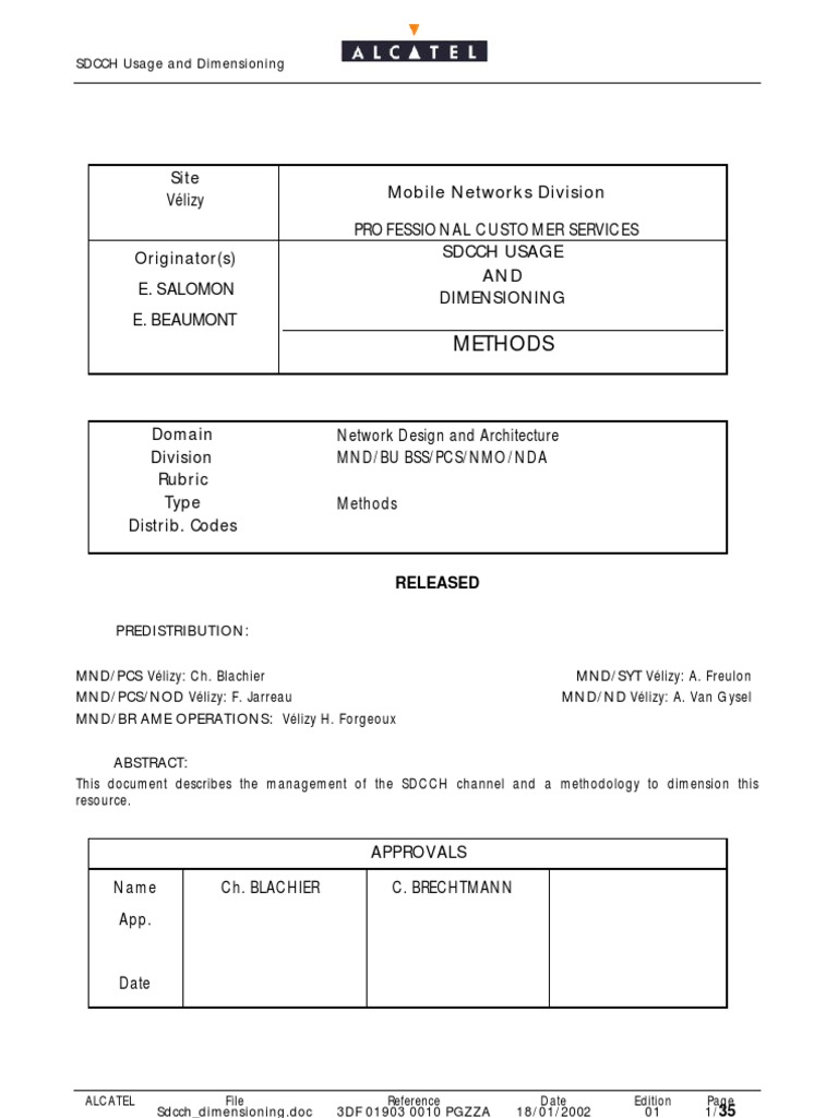 SDCCH Usage and Dimension Ing | PDF | Short Message Service | Networks