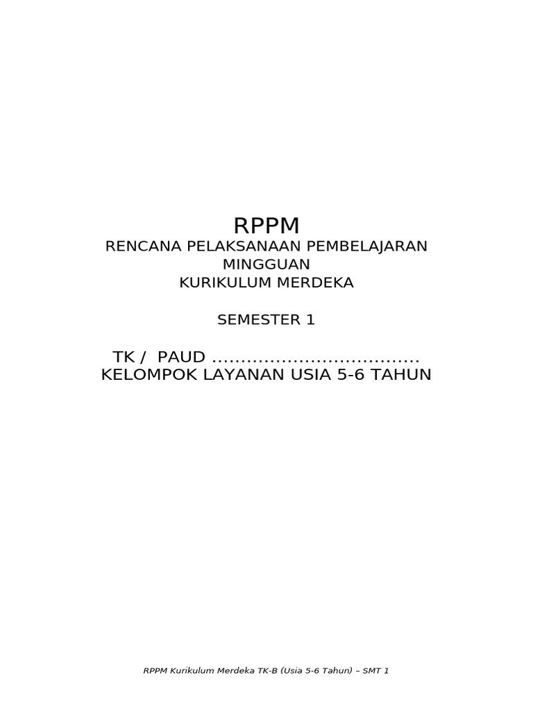RPPM TK.B Semester 1 | PDF | Karier & Perkembangan | Seni & Disiplin Bahasa