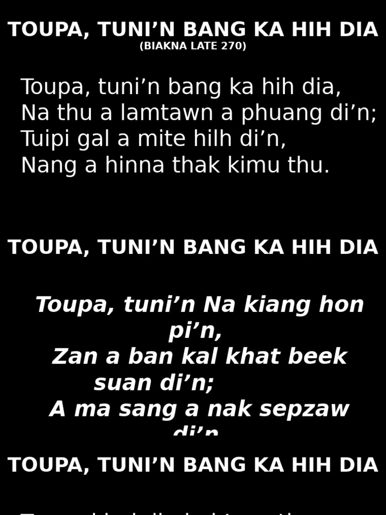 Toupa Tunin Bang Ka Hih | PDF