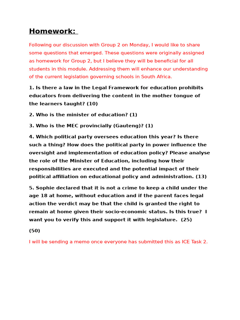 EDMA Homework For All | PDF