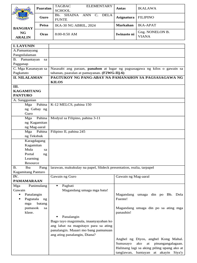 FINAL DEMO Lesson Plan | PDF