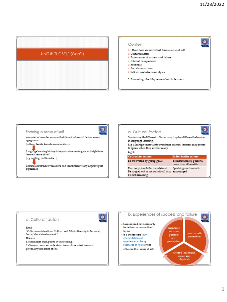 Lesson 5 - The Self (Cont) - A20 - GC | PDF | Self Concept | Learning
