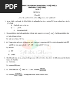 WASSCE Core Math 2025 Practice | PDF
