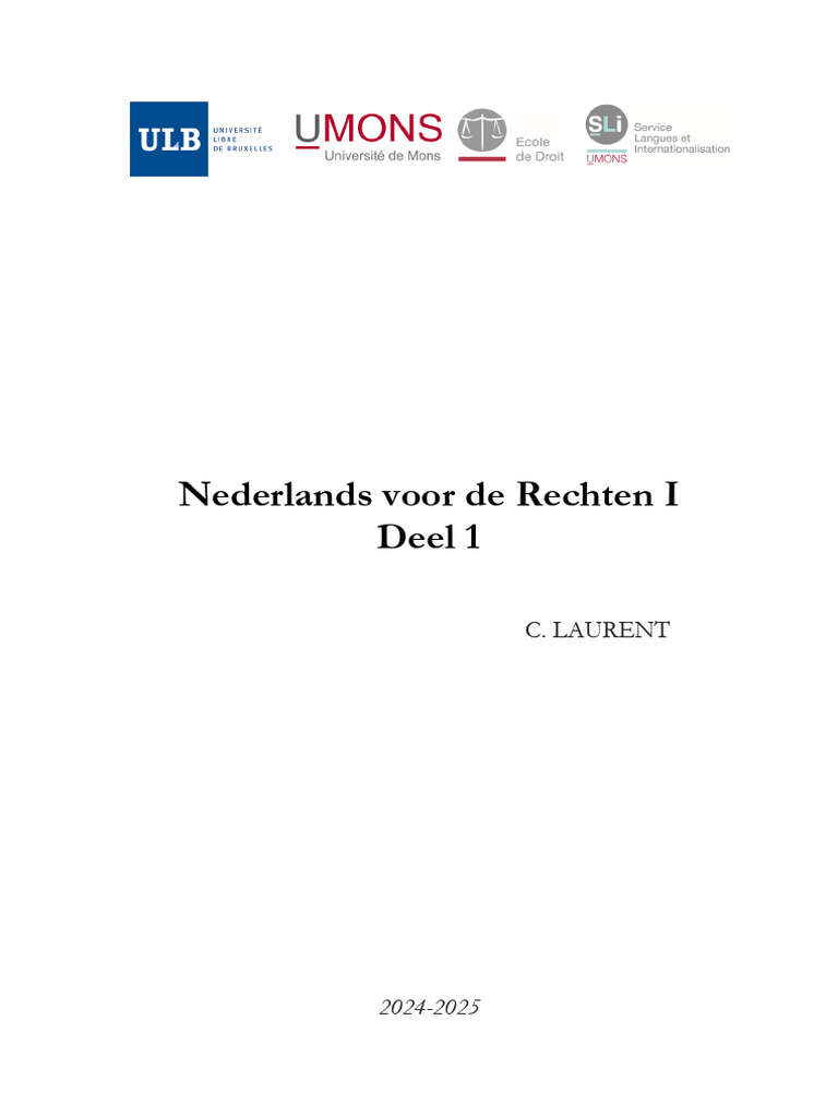 Nederlands Voor de Rechten I, Deel 1 - 2 | PDF