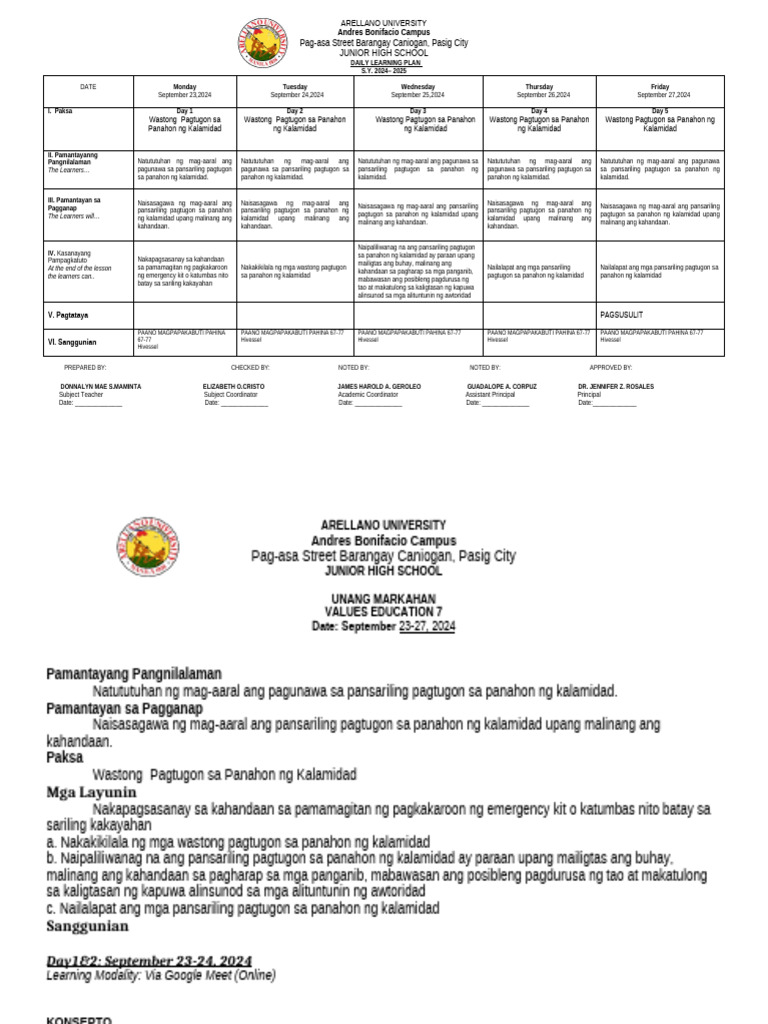 Wastong Pansariling Pagtugon Sa Kalamidad | PDF