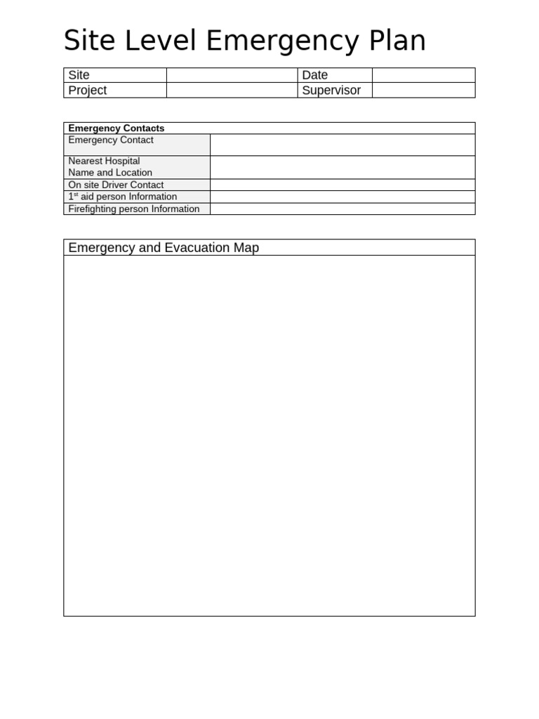 Site Emergency Plan Overview | PDF