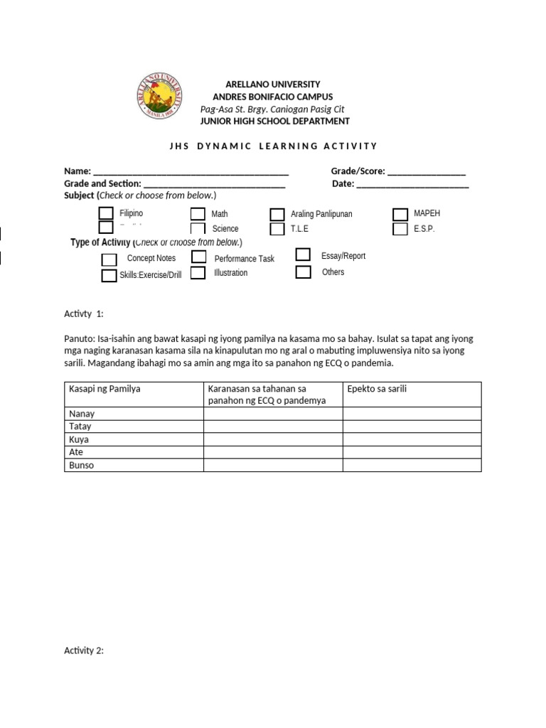 ESP - Activities | PDF