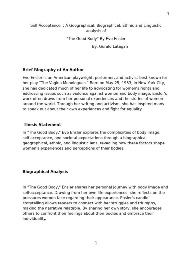 The Good body.dox | PDF | Body Image | Image