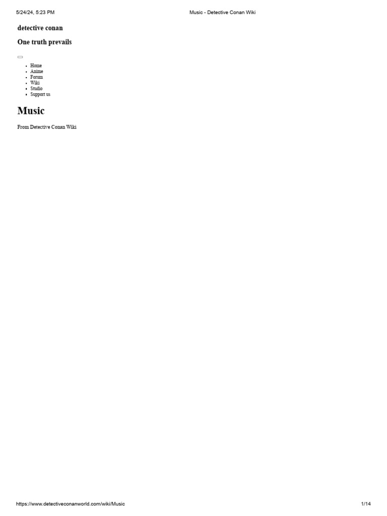 Music - Detective Conan Wiki | PDF | Musicians