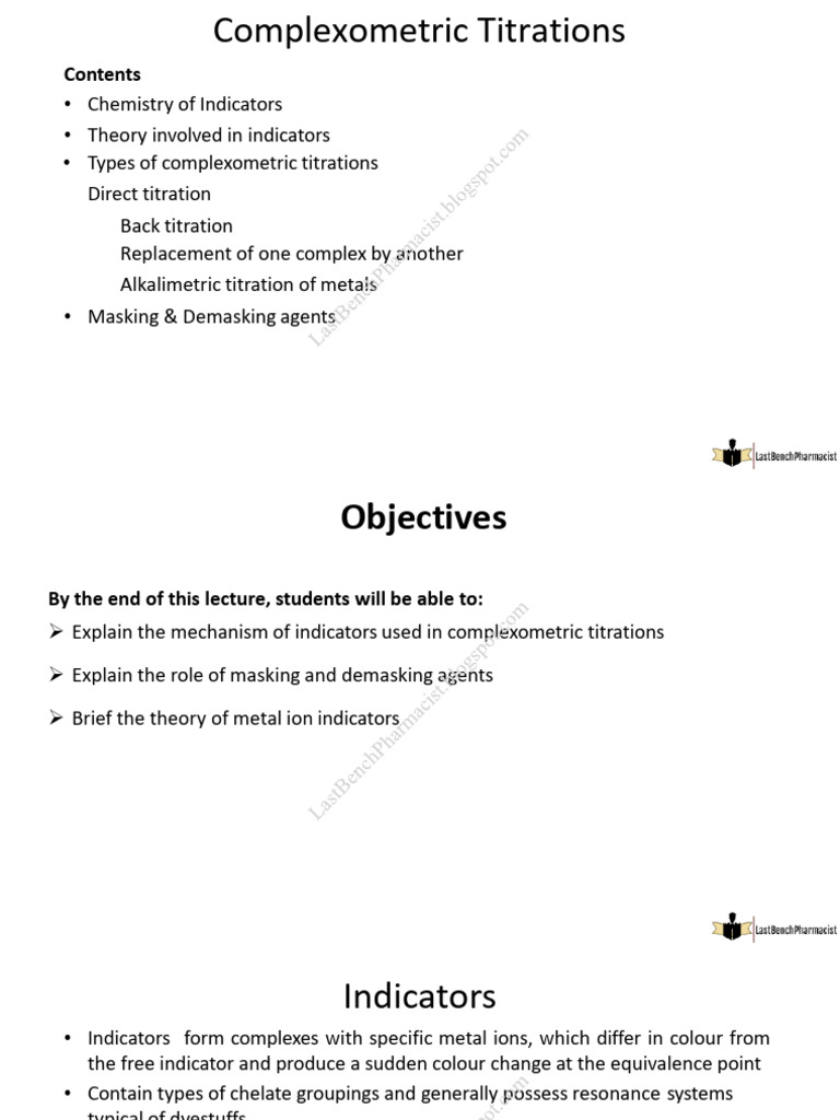 04-Complexometry Titration | PDF | Chemistry | Titration