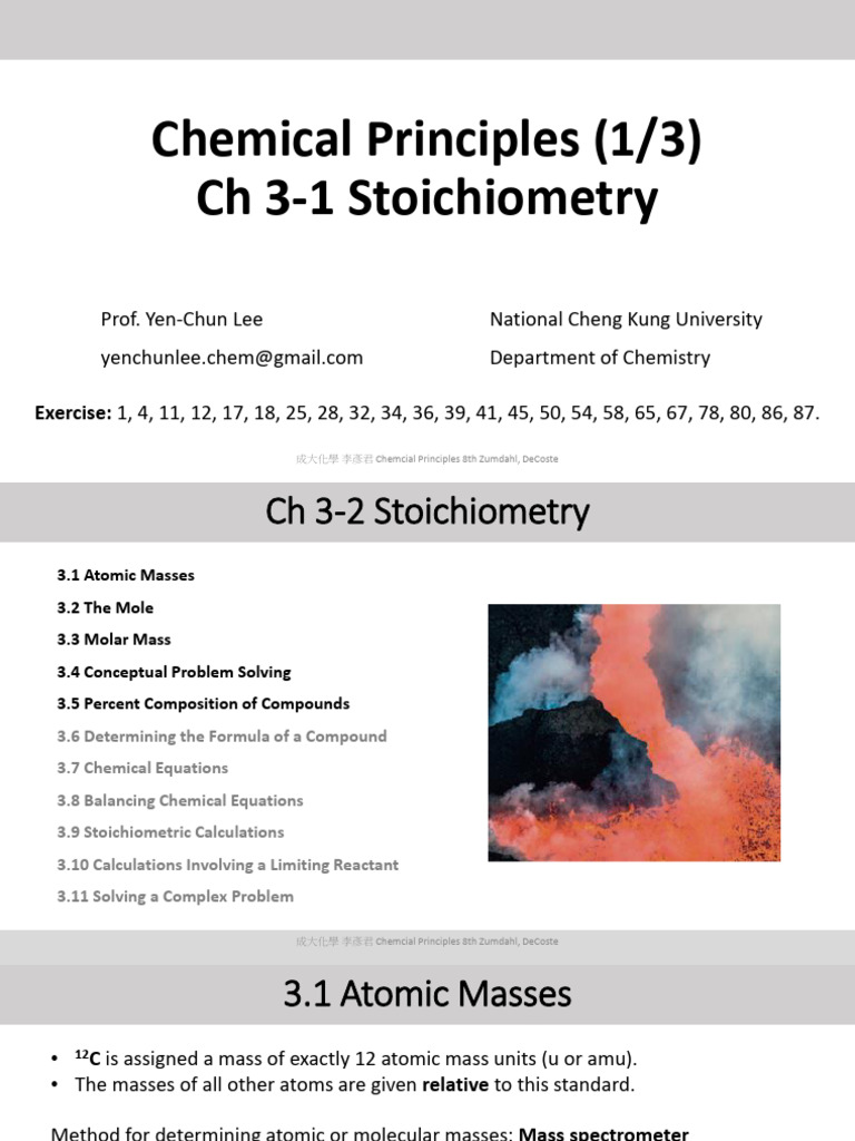 113 1 Ch3 1 Stoichiometry | PDF | Mole (Unit) | Stoichiometry