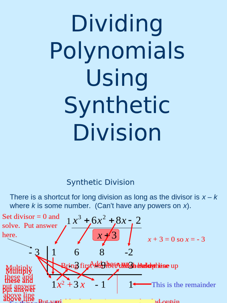 Synthetic Division | PDF | Factorization | Mathematical Analysis