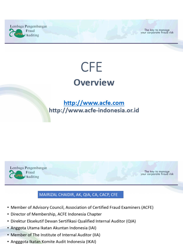 LPFA CFE Overview Okt 2023 | PDF | Fraud | Accountant