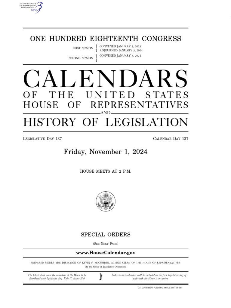 118th Congress House Calendars & Rules | PDF | United States House Of ...