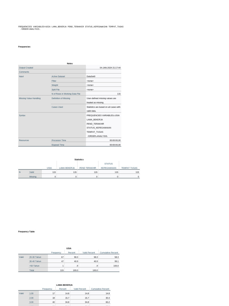 Data Hasil SPSS | PDF | Chi Squared Test | Statistical Theory