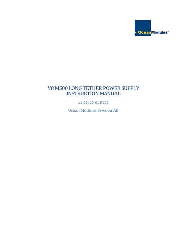 11-00410-01 - M500L - Instruction Manual R002 | PDF | Power Supply | Occupational Safety And Health