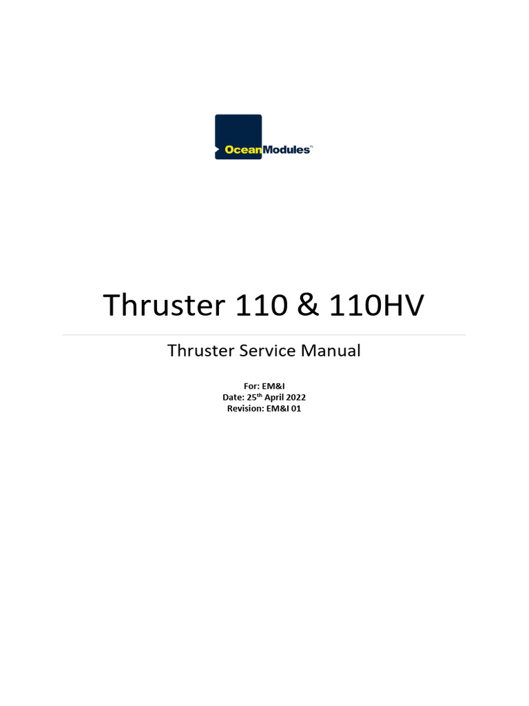 11-00191-01 - Thruster 110 - INS - Service Manual R002 | PDF ...