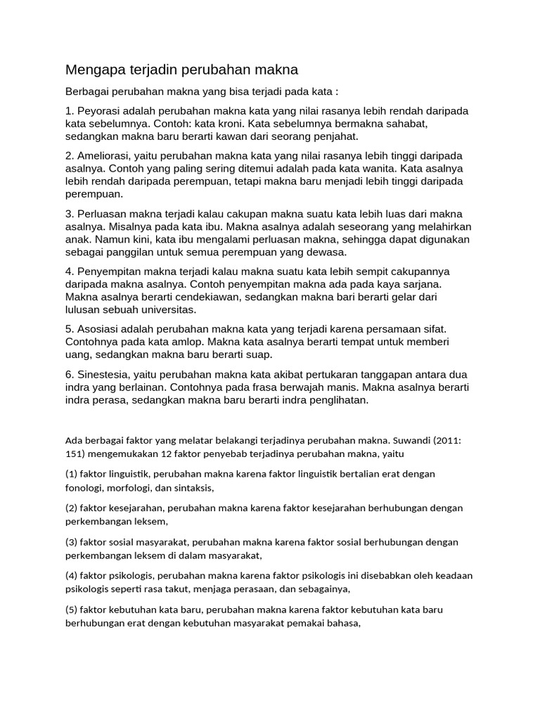 Perubahan Makna | PDF