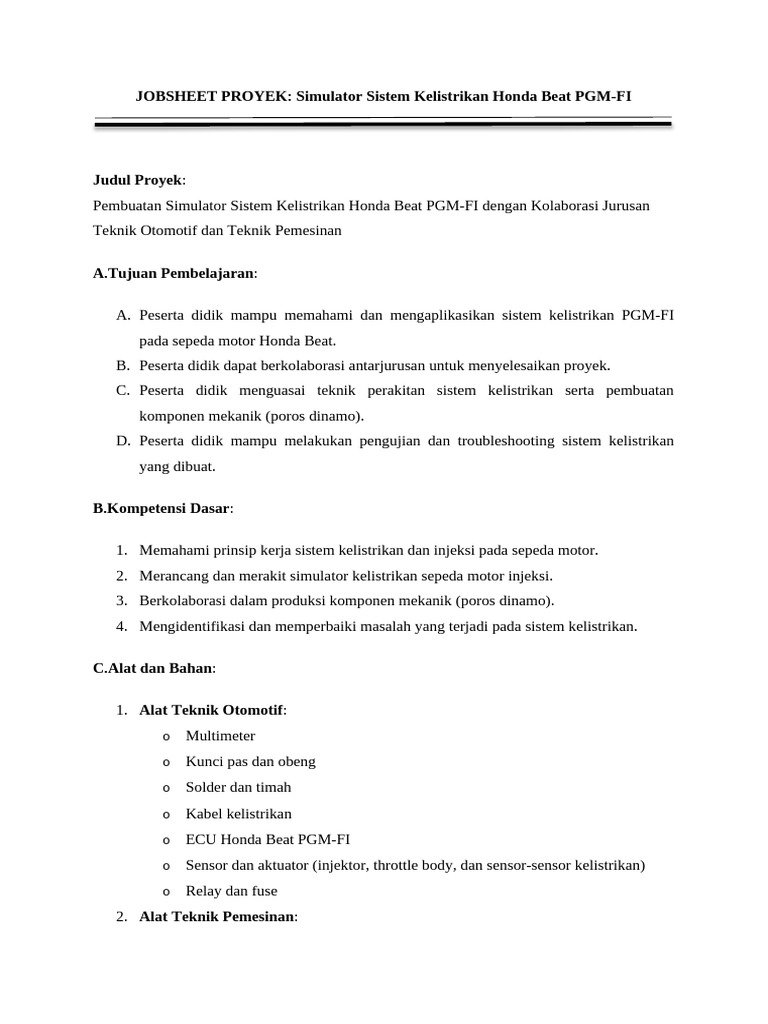 Jobsheet Proyek | PDF | Komputer