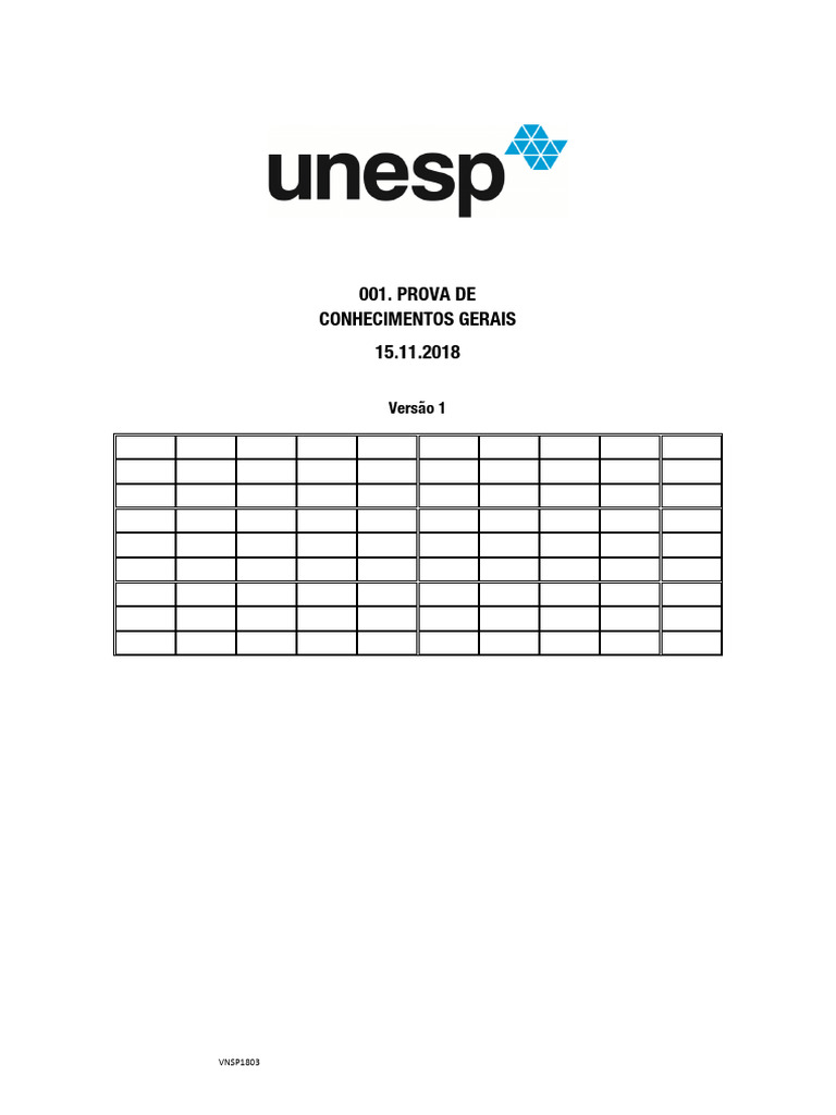 Gabarito Unesp | PDF