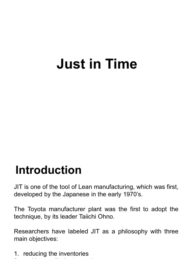 Just in Time | PDF | Lean Manufacturing | Inventory