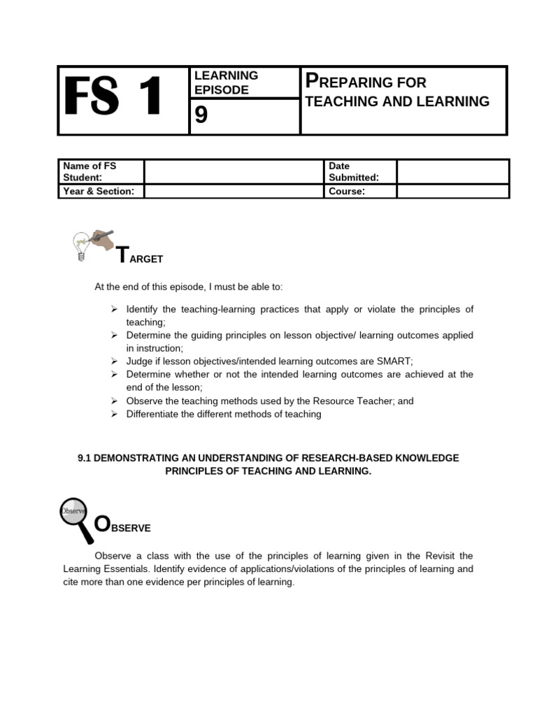 LEARNING EPISODE-9 | PDF | Learning | Teaching Method