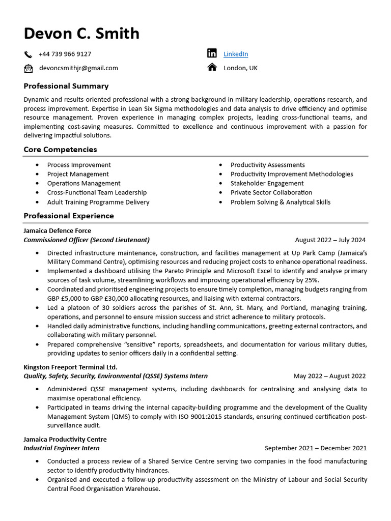Devon_C_Smith_CV | PDF | Business Devon_C_Smith_CV | PDF | Business