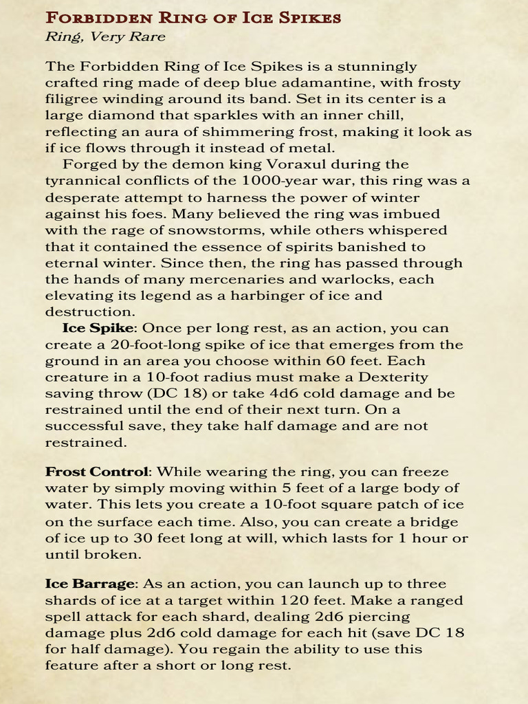 Forbidden Ring of Ice Spikes | PDF | Home & Garden