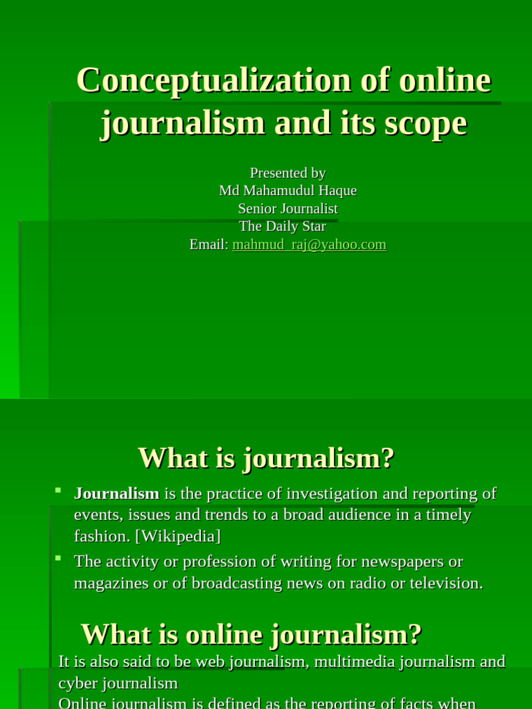 Online Journalism Concepts | PDF | Journalism | News
