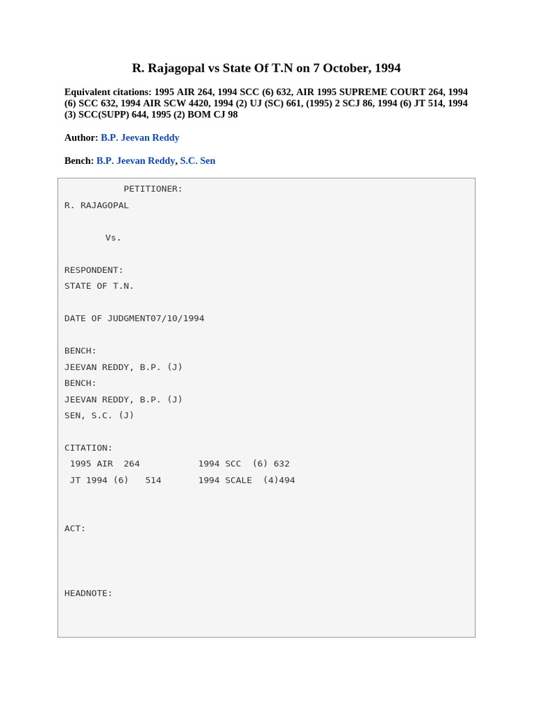 Case 2 | PDF | Defamation | Privacy