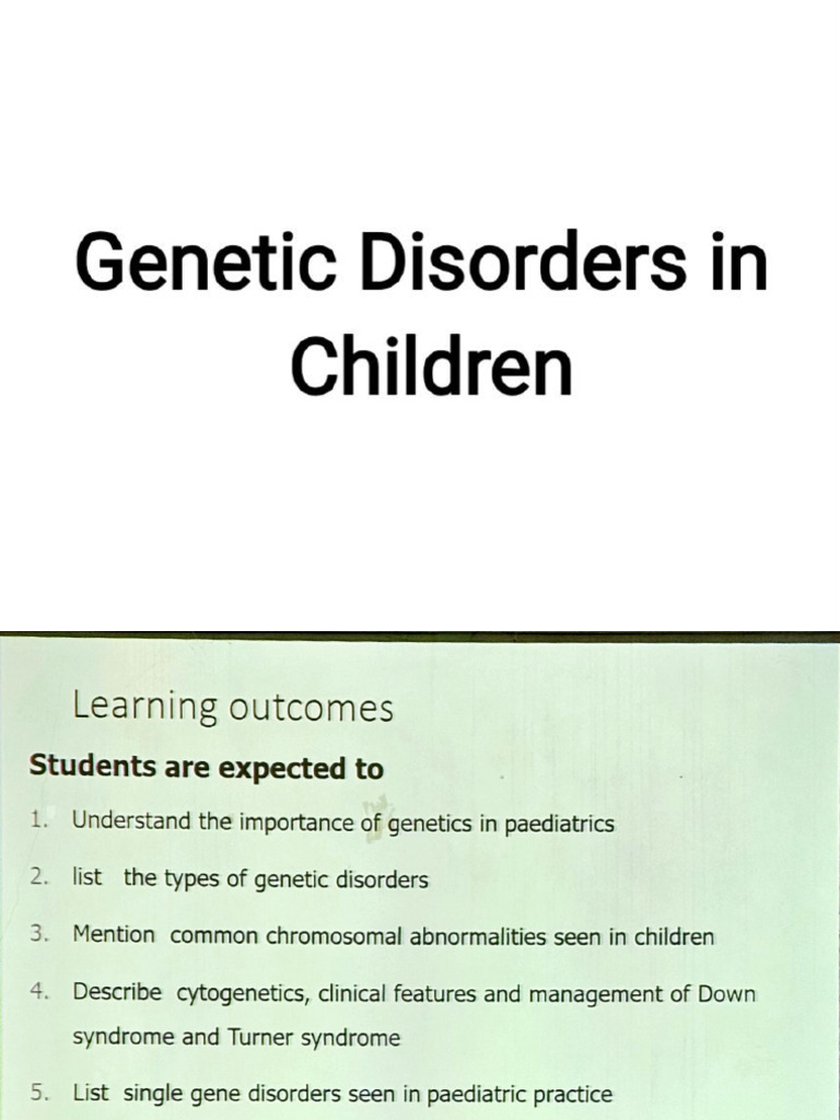Genetic Disorders-Paed 2 | PDF