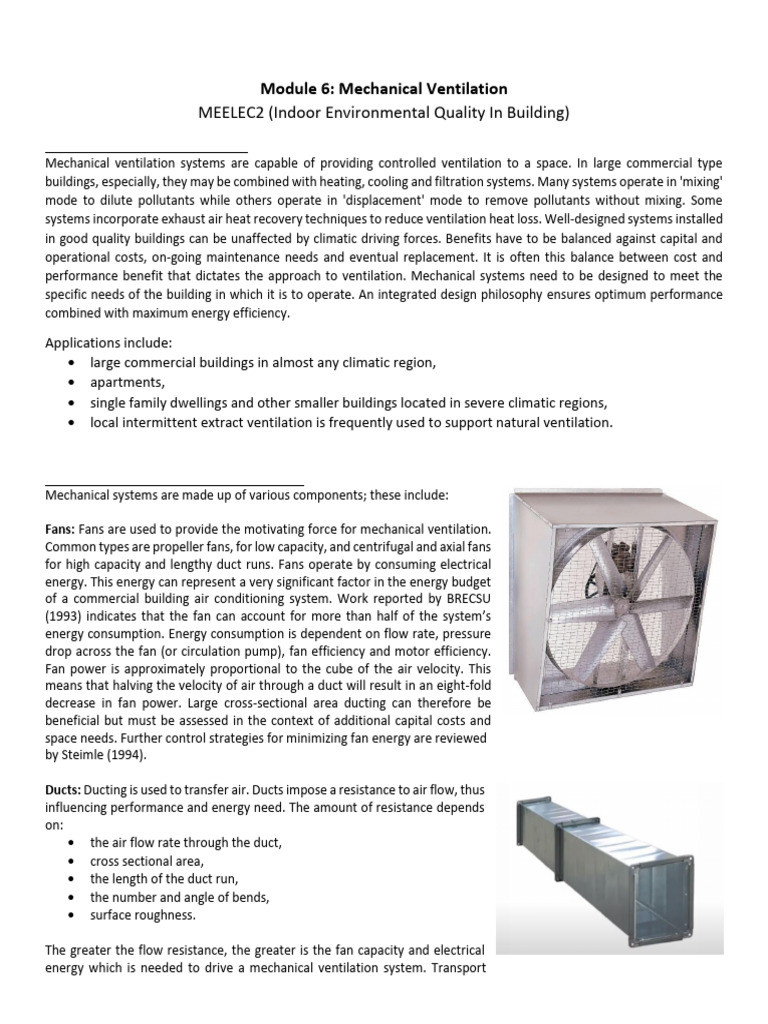 Module 6.0 Mechanical Ventilation | PDF | Ventilation (Architecture ...