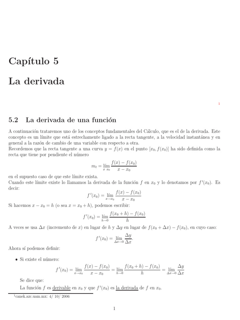 La derivada | PDF | Derivado | Geometría