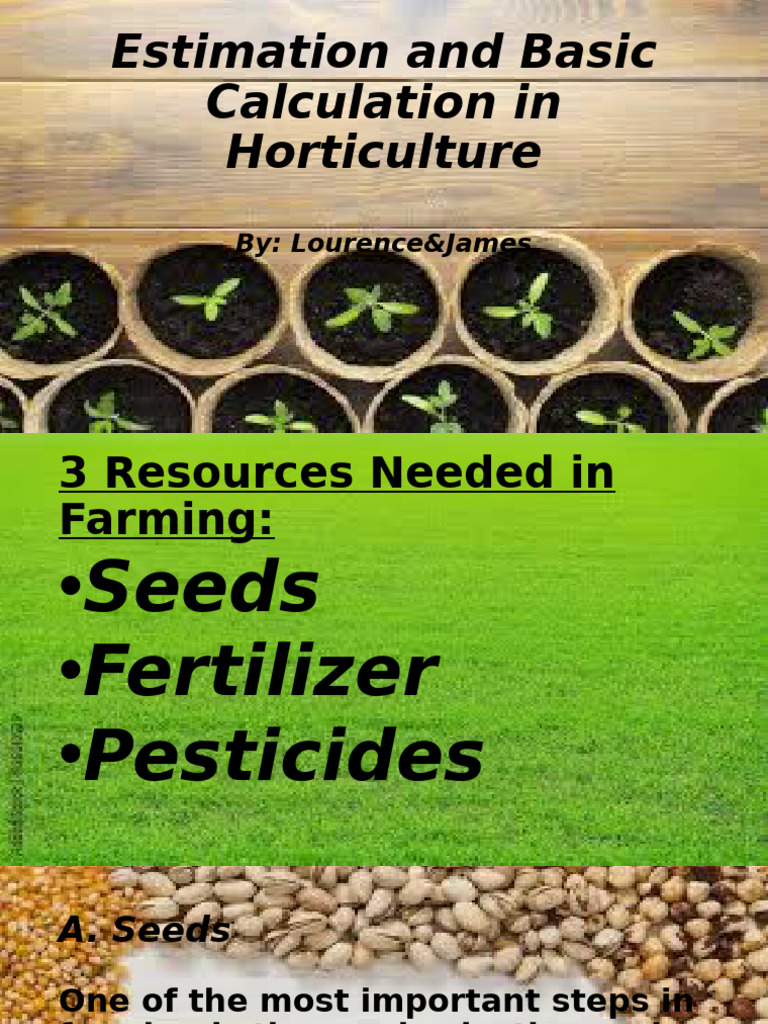 Estimation and Basic Calculation in Horticulture | PDF