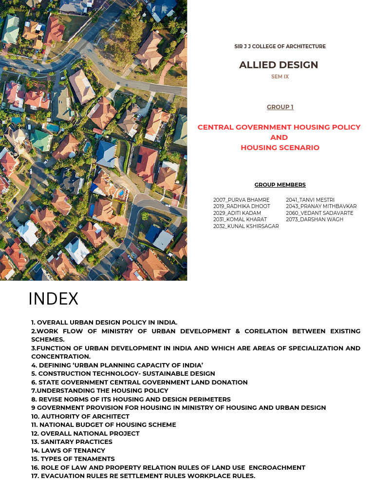 Allied Design: Central Government Housing Policy AND Housing Scenario ...