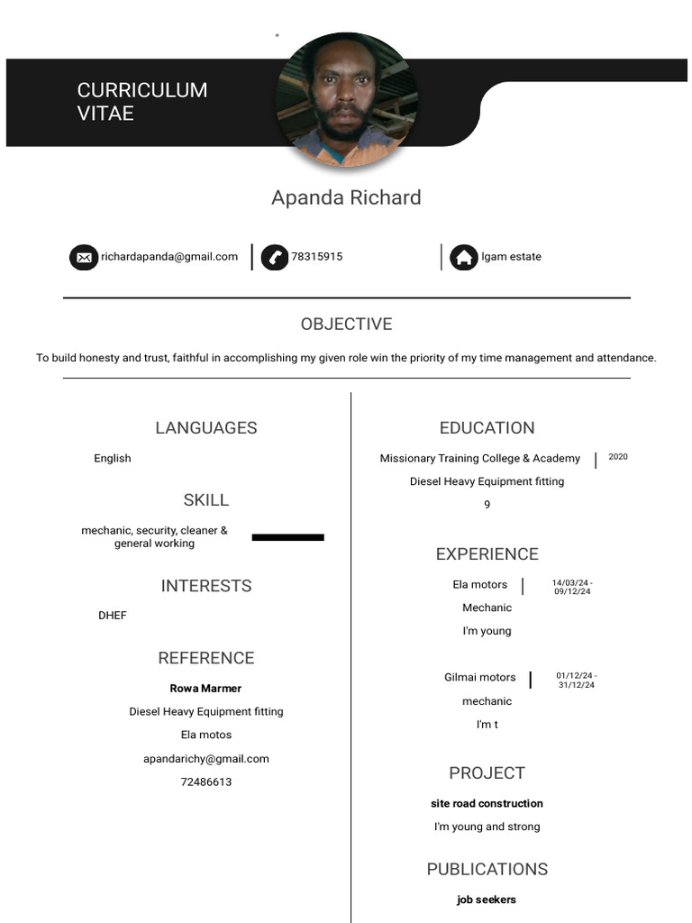 Apanda Richard's CV and Skills Overview | PDF
