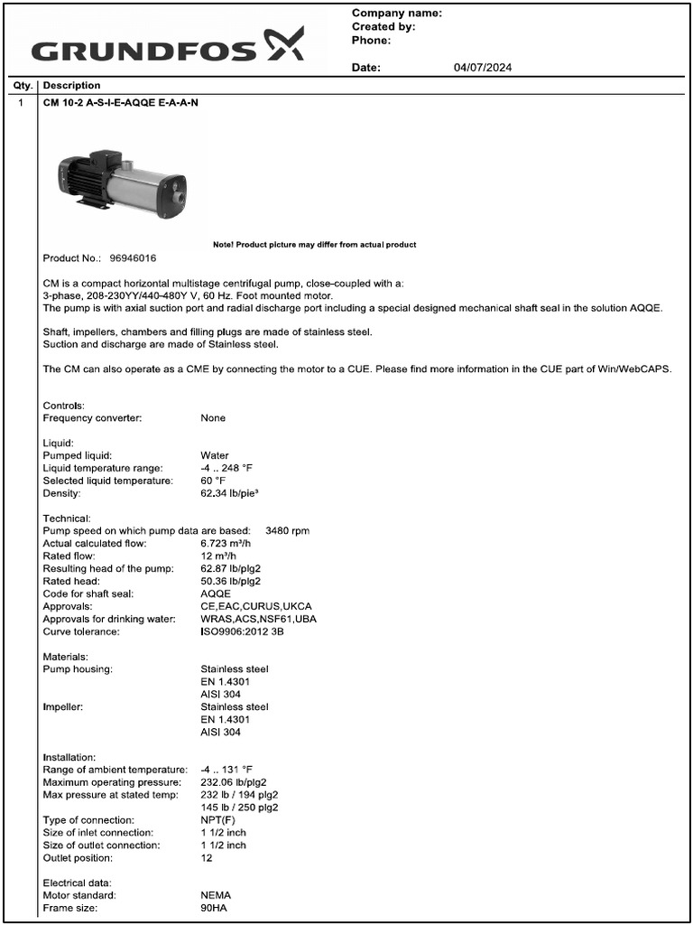 CM 10-2 Grundfos | PDF