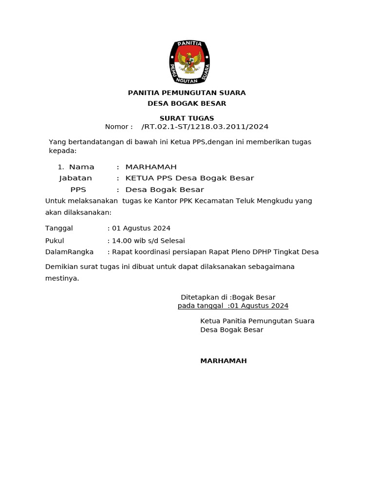 Surat Tugas Pps 24 Juni | PDF