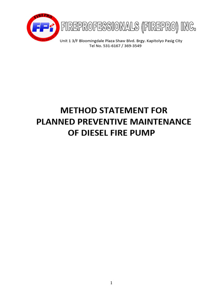 Diesel Fire Pump Maintenance Guide | PDF | Pump | Valve