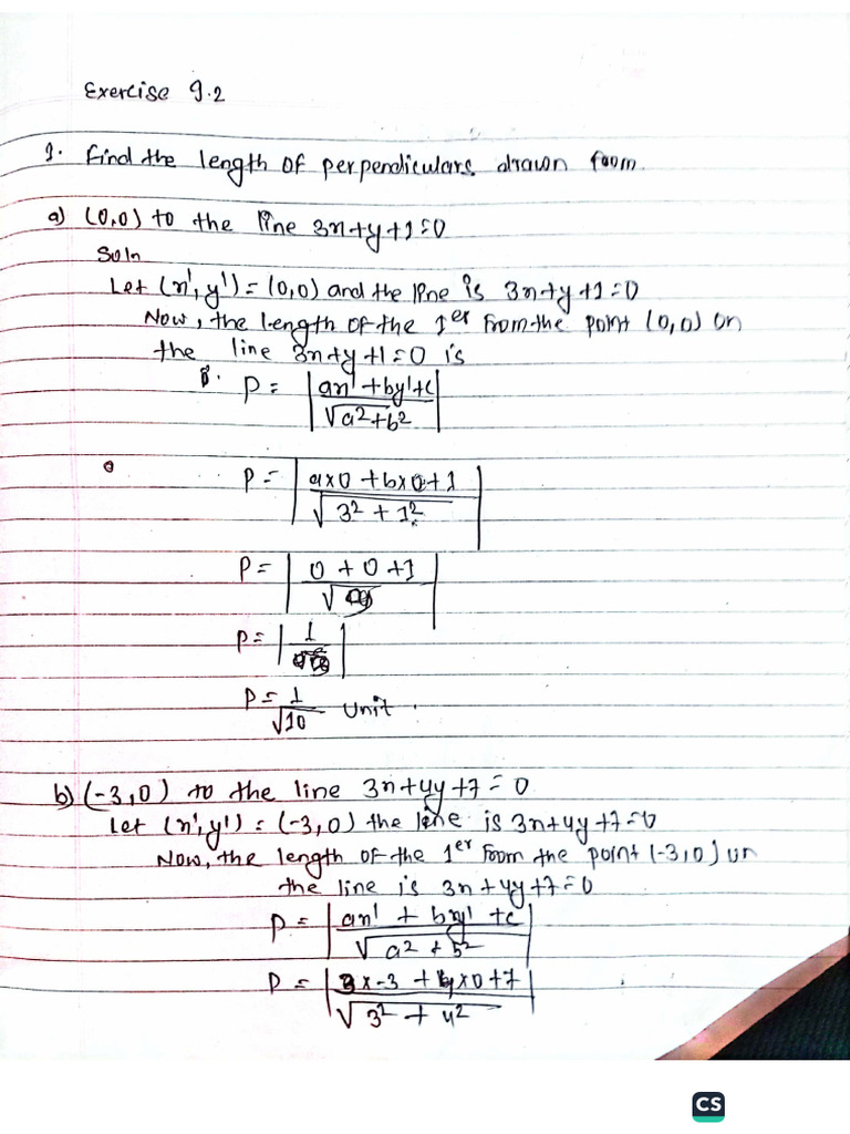 C.math Ko Exercise 9.2 (MRL Sir) Amit | PDF