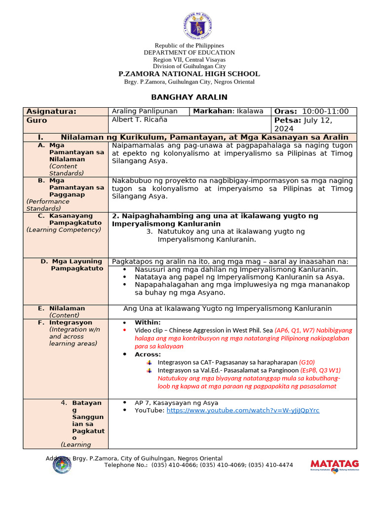 Matatag Ricana | PDF