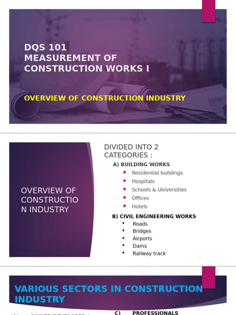 Overview of Construction Industry Sectors | PDF | Surveying | Economies
