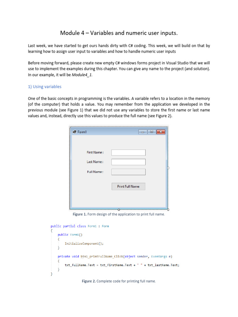 Module 4 Variables Numeric Types Pdf Integer Computer Science 0825