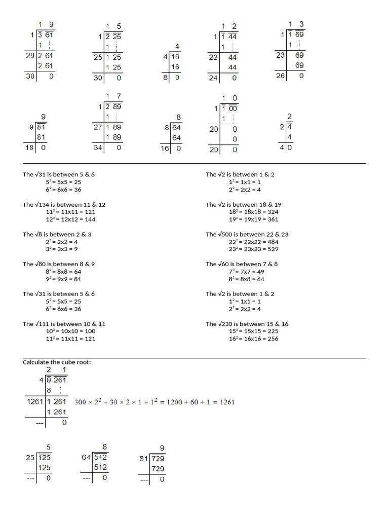 Math &_Square root and Cube root Computation | PDF