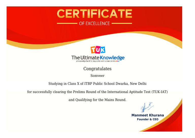 Certificate Tuk | PDF