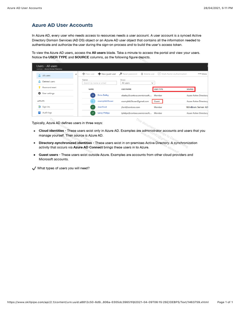 Azure AD User Accounts - Page5 | PDF | Microsoft Windows | System Software